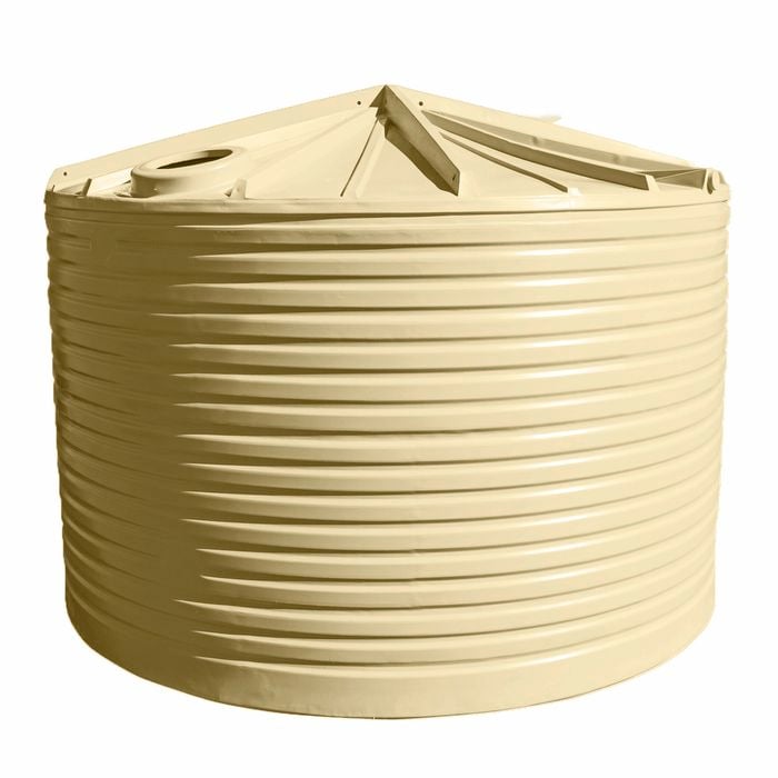 Clark Tanks 22000L Round Poly Water Tank - Wheat - Bunnings Australia