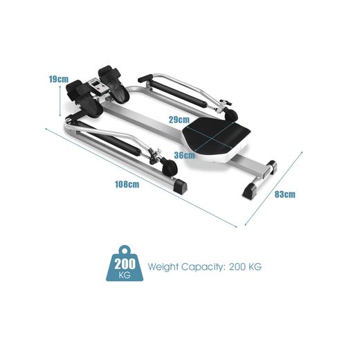 Costway Rowing Machine Adjustable Hydraulic Resistance & Full Arm ...