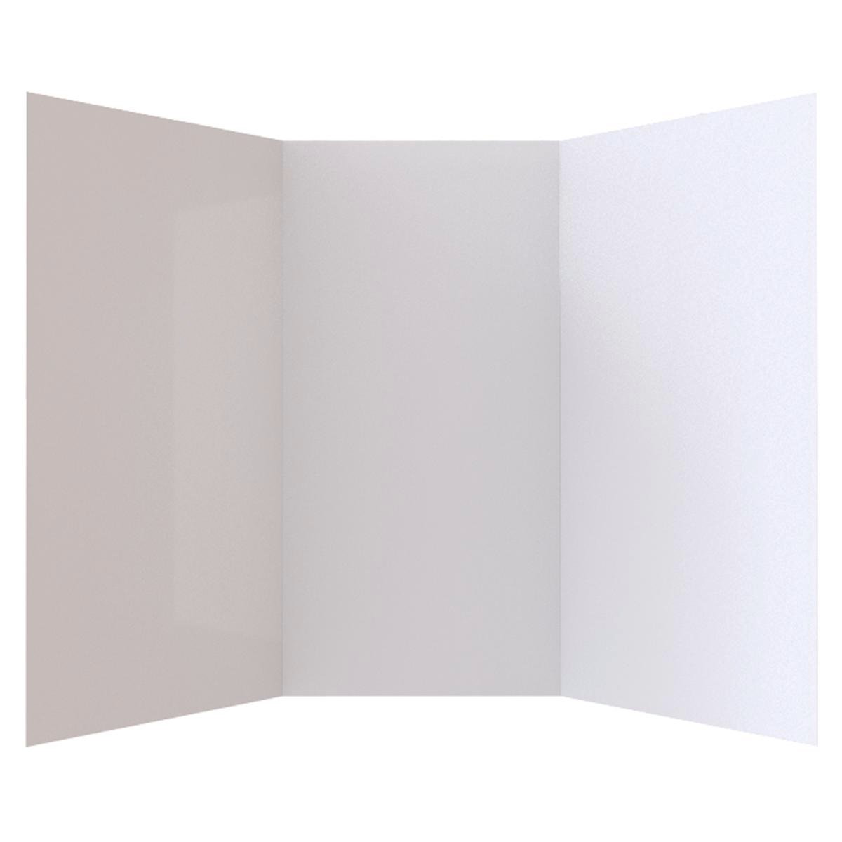 Stein 1000 x 1000 x 2000mm White 3-Sided Flat Wall Shower Liner ...