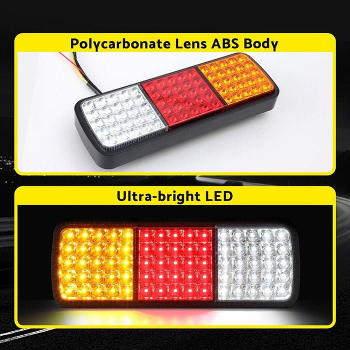 Giantz Pair 75 LED Tail Lights Stop Reverse Indicator 12V Ute Trailer ...