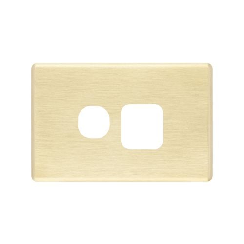 Deta S-Line Single Brushed Gold Finish Powerpoint Cover Plate ...