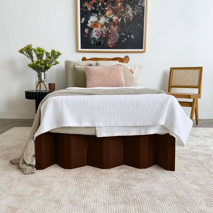 Yona Fold Out Cardboard Bed Base Frame - Dark Oak Single - Bunnings ...