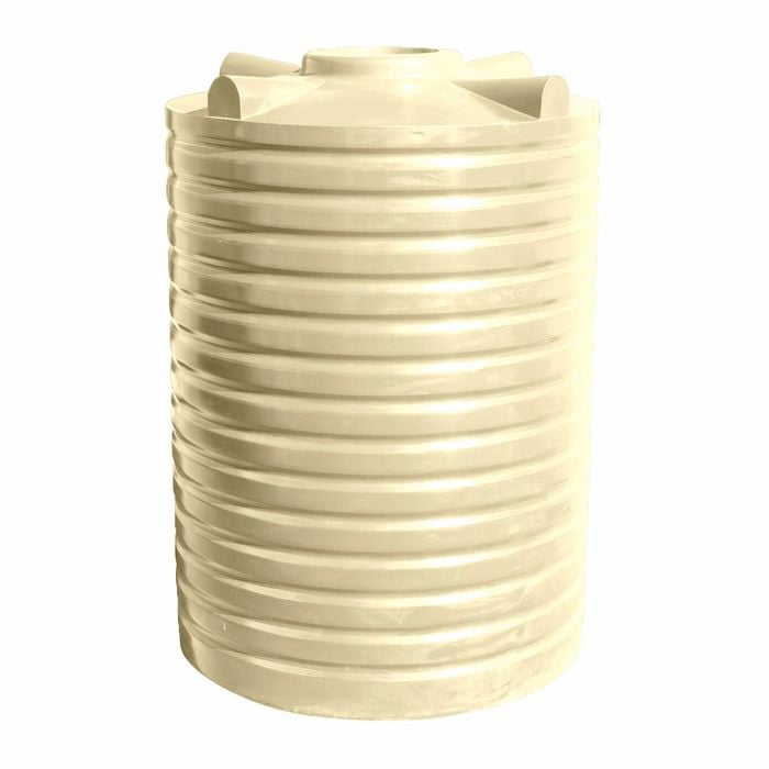 Clark Tanks 3000L Round Poly Water Tank - Smooth Cream - Bunnings Australia