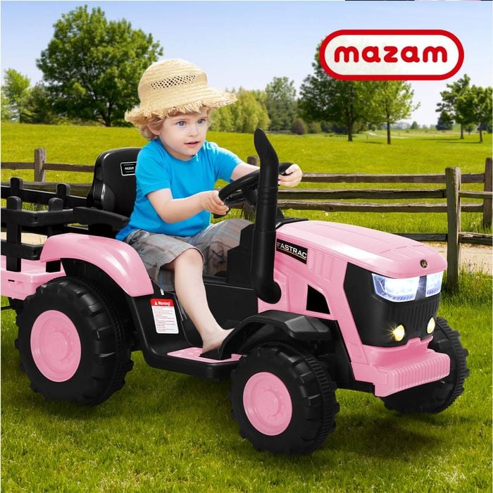 Mazam Kids Ride On Car Tractor 156 cm Remote Control Electric Pink ...