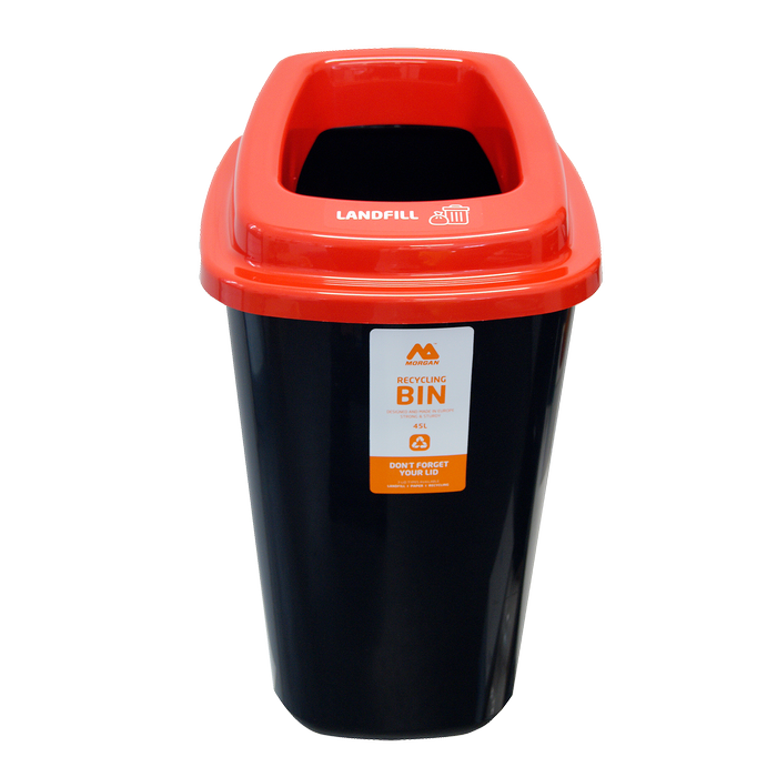 Morgan 45L Recycling Bin with Red Lid - Bunnings New Zealand