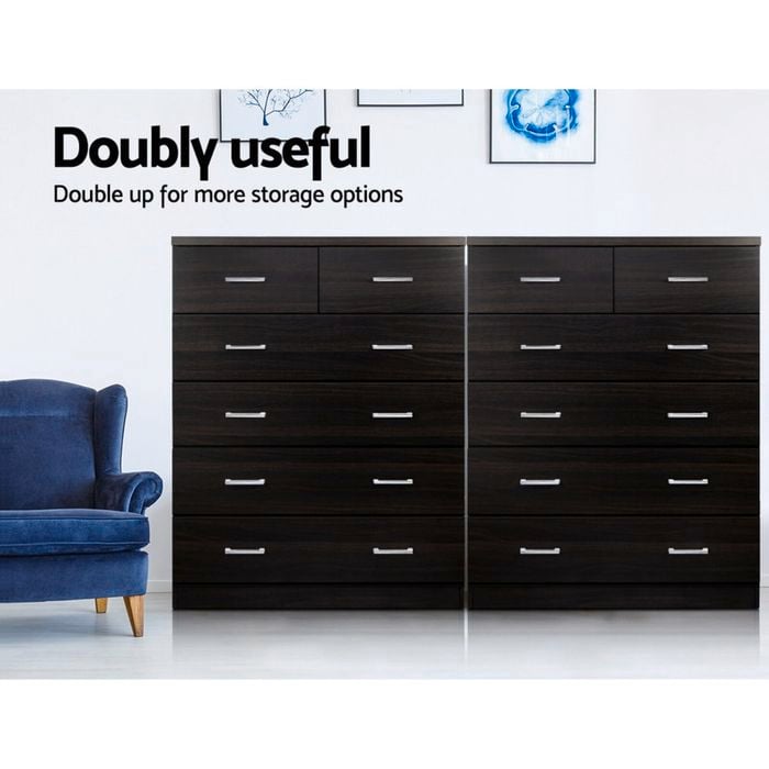 Artiss 6 Chest of Drawers Storage Cabinet Walnut - Bunnings Australia