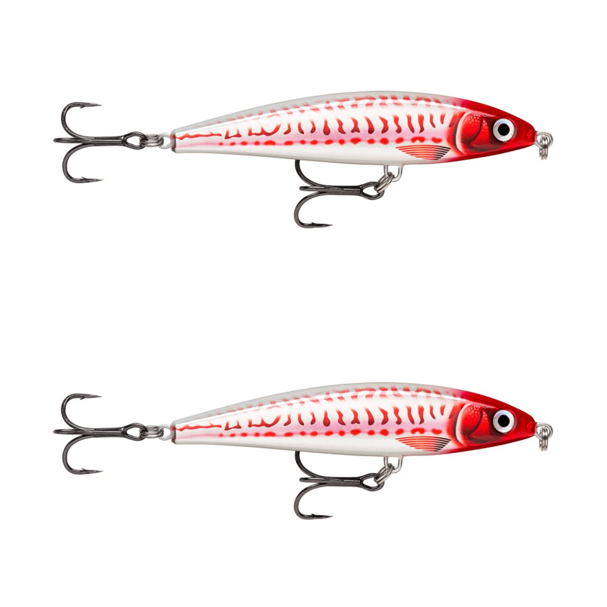 2x Rapala 10cm X Rap Magnum Prey Lipless Hard Body Fish Lures - HD Red Head UV - Bunnings Australia