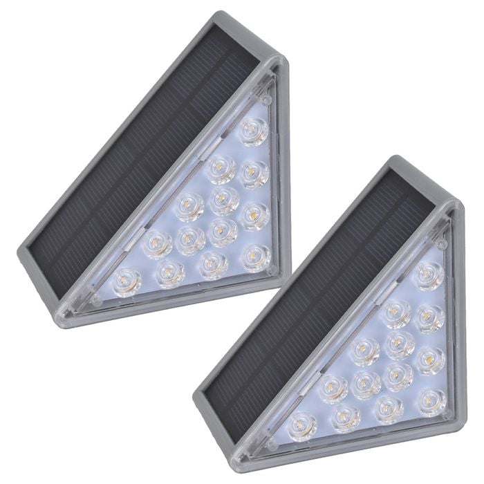Click 8cm Trigon Solar LED Corner Step Light - 2 Pack - Bunnings Australia