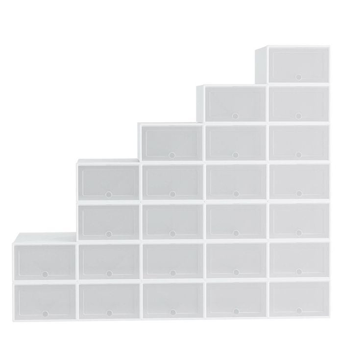 Artiss Shoe Box Rack DIY Set of 24 Stackable White Abel - Bunnings ...