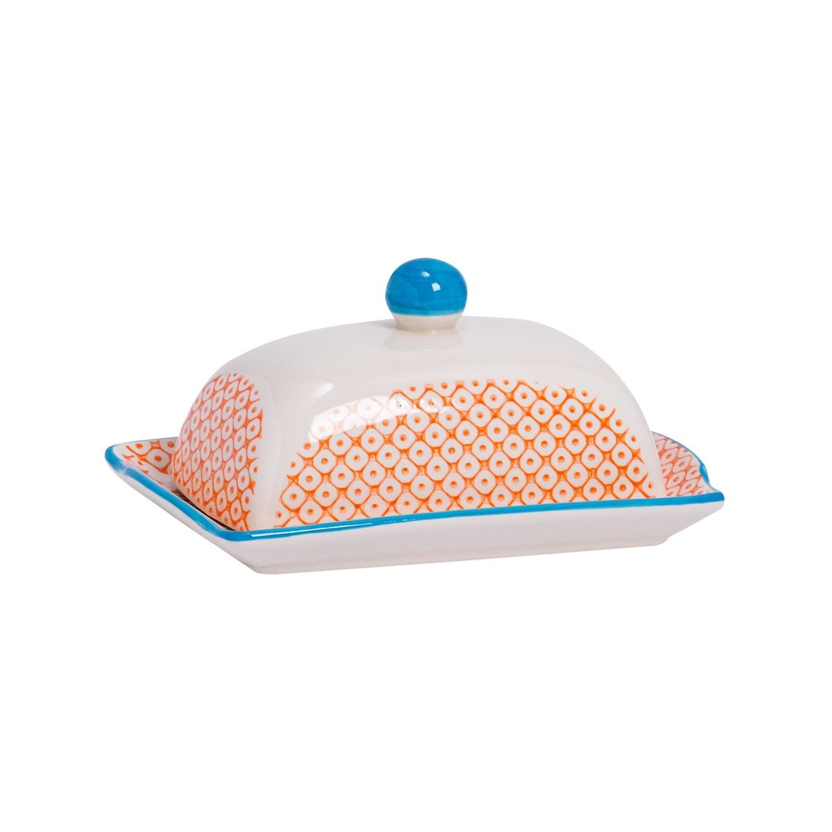 Nicola Spring Hand Printed Butter Dish - Ceramic Porcelain Spread ...