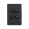 DETA Black Matte S-line Quad Vertical Wall Switch - Bunnings Australia