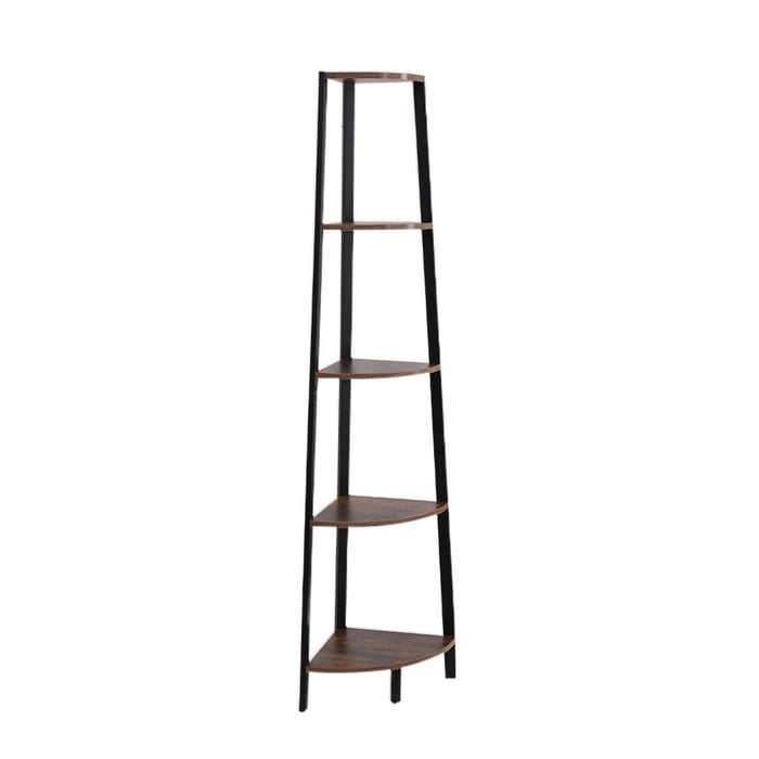 Levede Industrial Corner Shelf 5-Tier Display Rack Brown - Bunnings ...