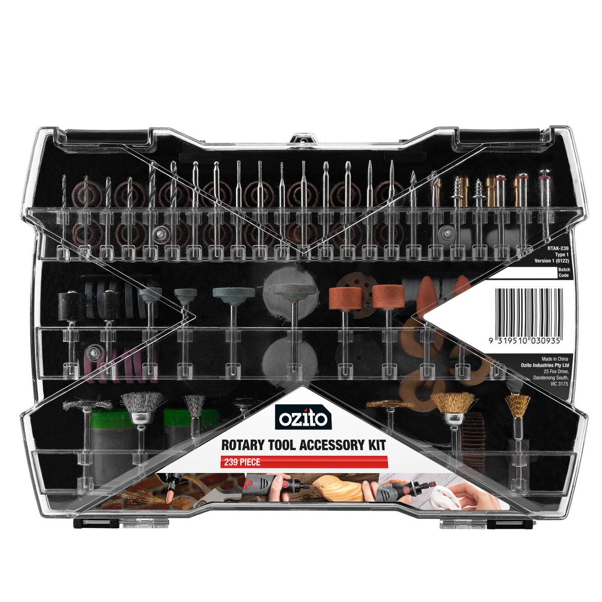 Ozito 239 Piece Rotary Tool Accessory Kit - Bunnings Australia