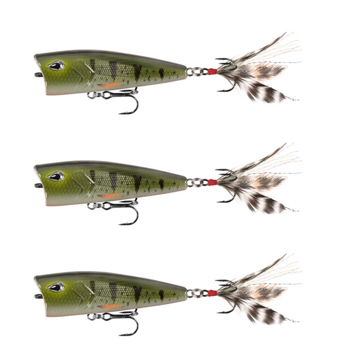 3x 13 Fishing 75mm Poppy Mc Pop Face Topwater Popper Lures - Dark Gill ...