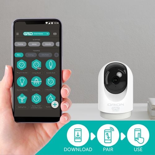 Orion Grid Connect Smart Wi-Fi Indoor Pan And Tilt 2K-Pro Security ...