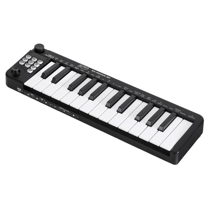 Alpha 25-Key MIDI Keyboard Controller Portable Piano USB Laptop Black ...