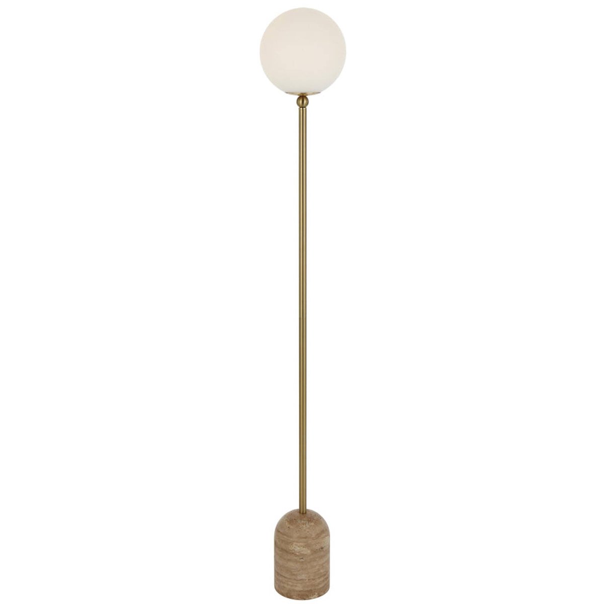 Telbix Gina Modern Standing Floor Lamp Light Travertine Glass Metal ...