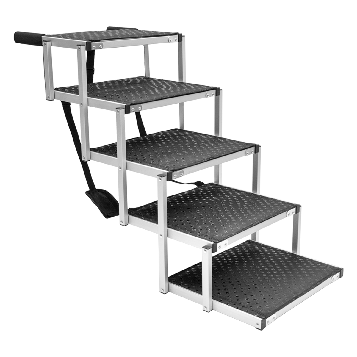 Folding Dog Stair Lightweight Aluminium Ramp Adjustable Height 5 Steps ...