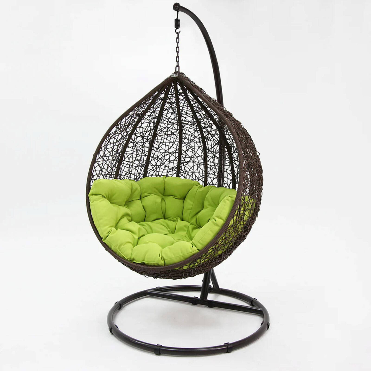 Kakadu Pod Chair - Brown Frame with Green Cushion L103 x W110 x H200 ...