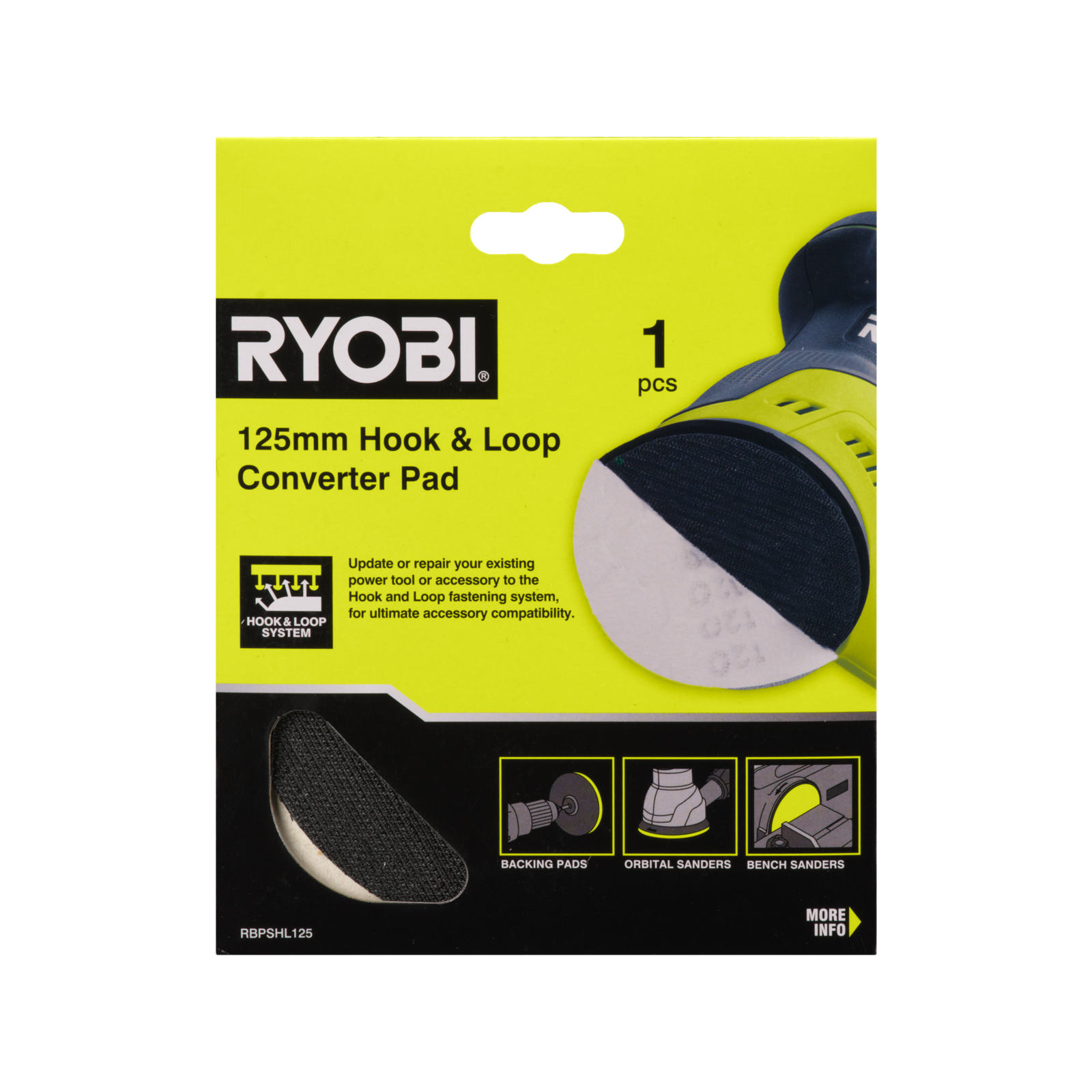 Ryobi 125mm Hook And Loop Converter Pad Bunnings Australia