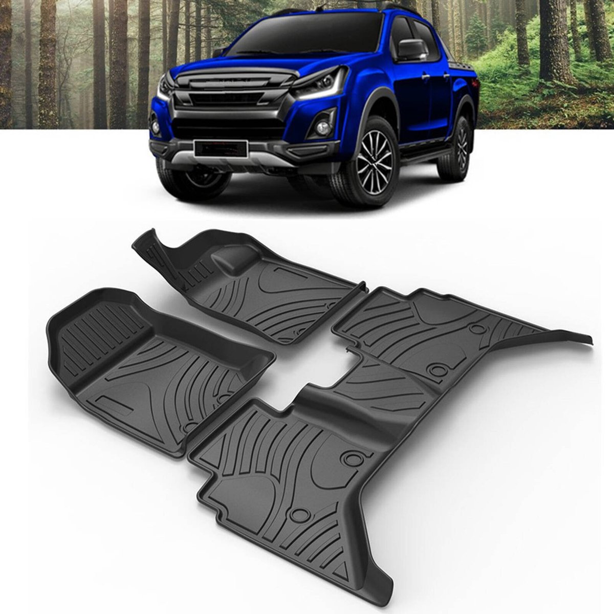 3D All Weather Car Floor Mat Carpet Liner Complete Set for ISUZU D-MAX ...
