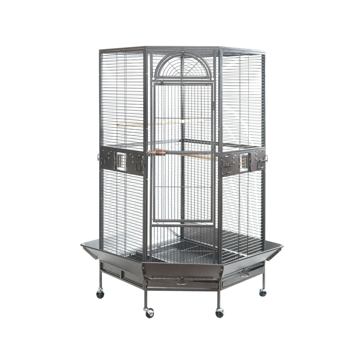 YES4PETS 161 cm XL Corner Bird Cage Pet Parrot Aviary Perch Castor ...