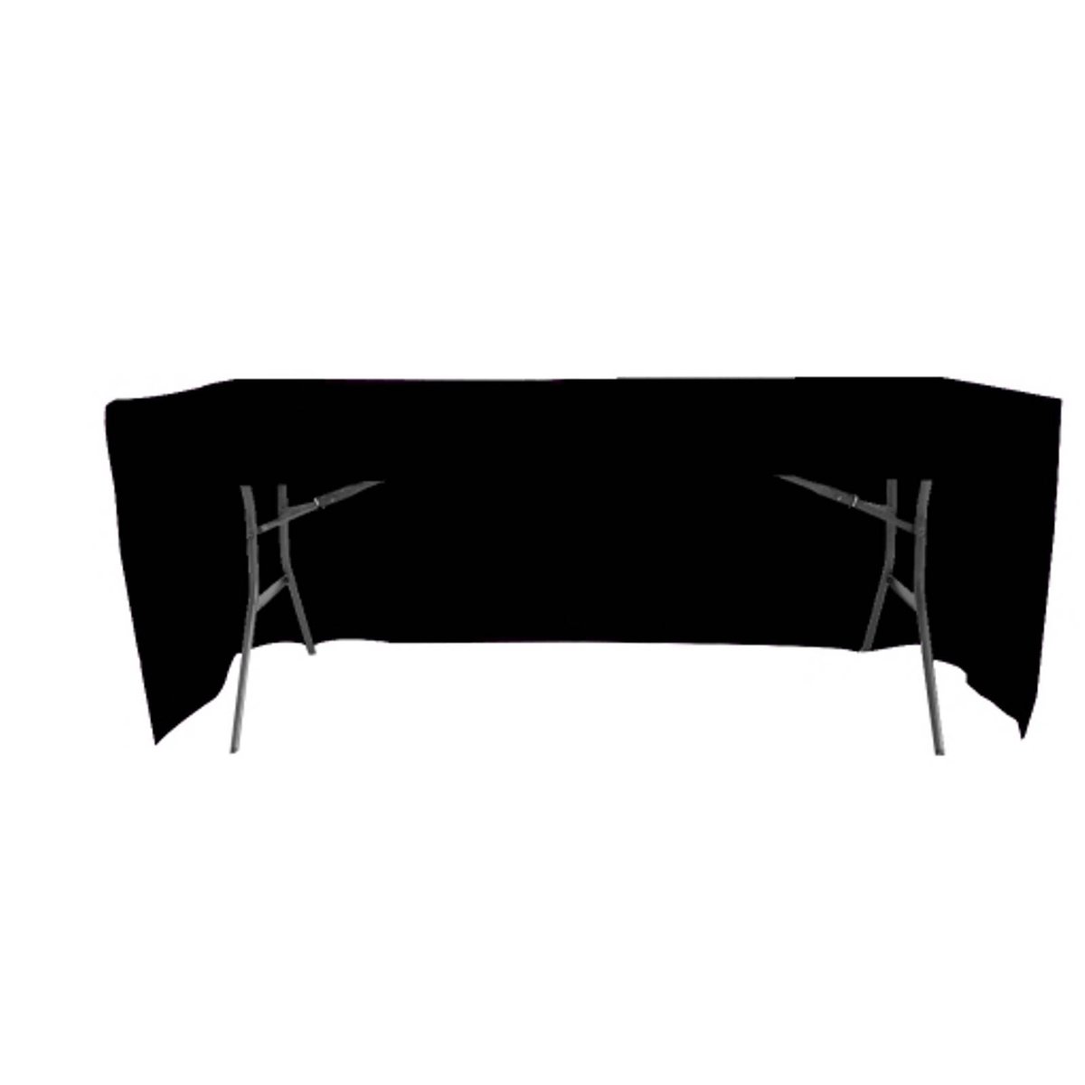 Just Party Linen Black Fitted Rectangular Tablecloth- 3 Sided (1.8m ...