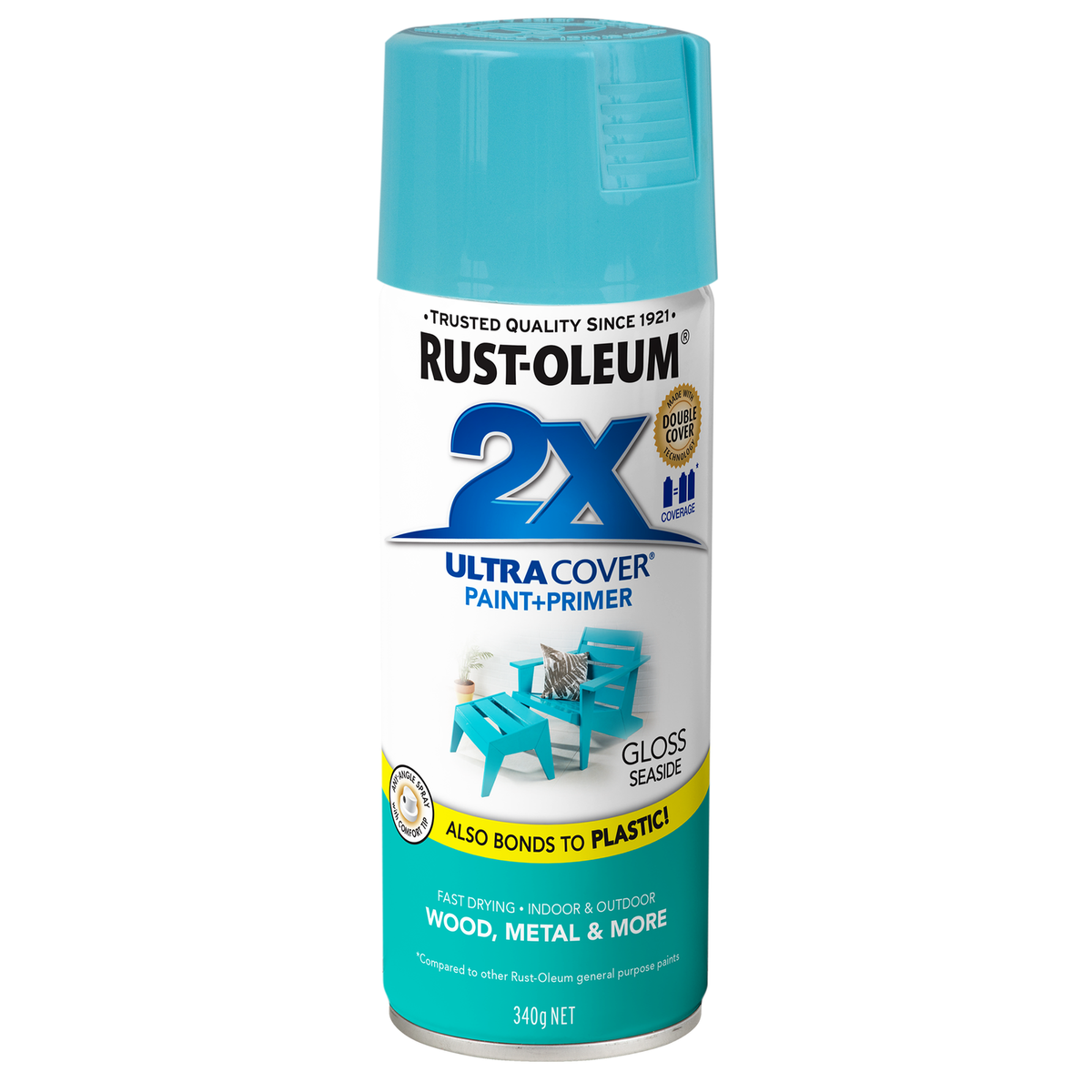 Rust-Oleum 340g 2X Ultra Cover Gloss Seaside Spray Paint - Bunnings New ...