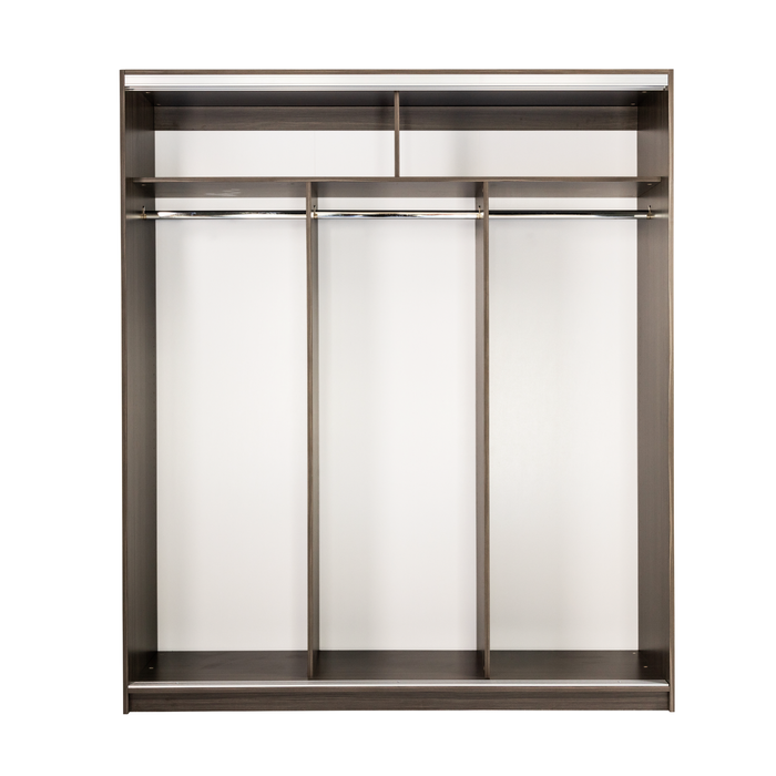 Bedford 1717mm Dark Oak 3 Door Sliding Robe Bundle with 2 Mirror and 1 ...