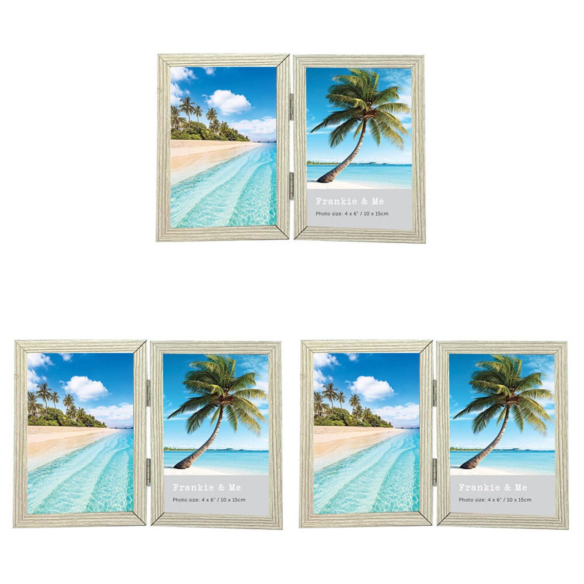 3PK Frankie & Me Hinged 4x6'' Double Picture Frame Home/Office Photo ...