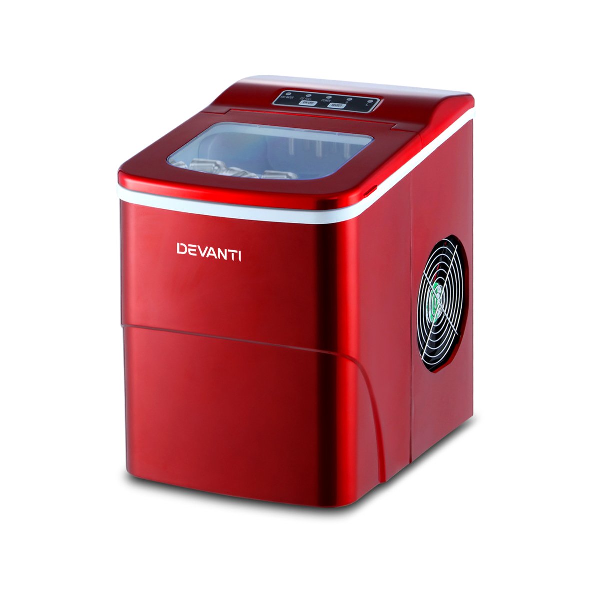 Devanti Ice Maker Countertop, 12KG Portable Ice Cube Machine - Red ...