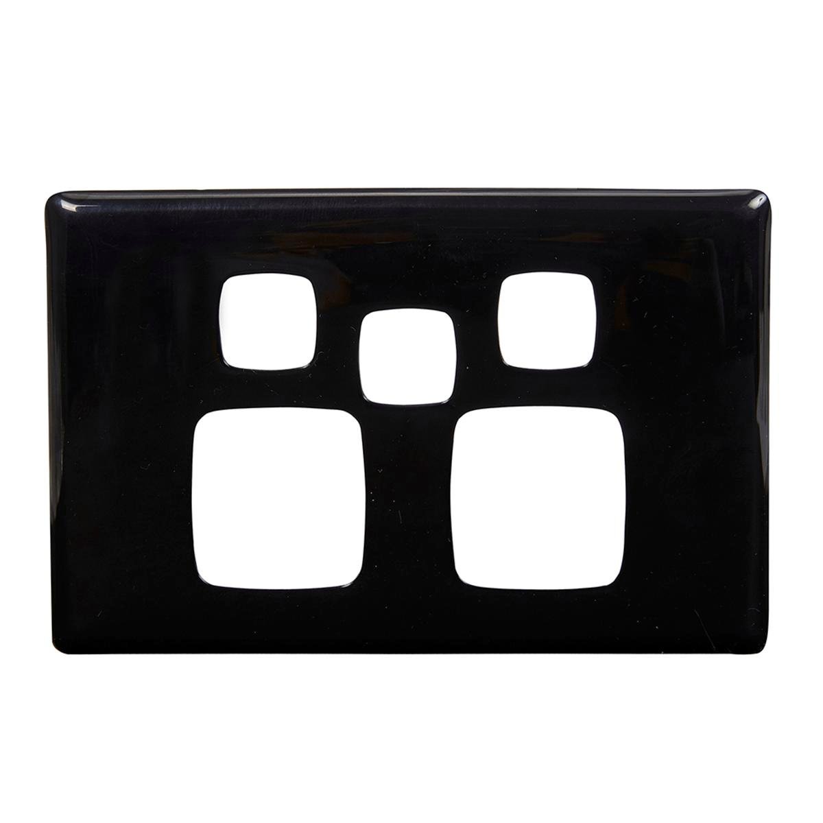 HPM LINEA Double Powerpoint With Extra Hole Coverplate - Black ...