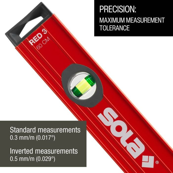 Sola Spirit Level Red 60cm 3 Vials - Bunnings Australia