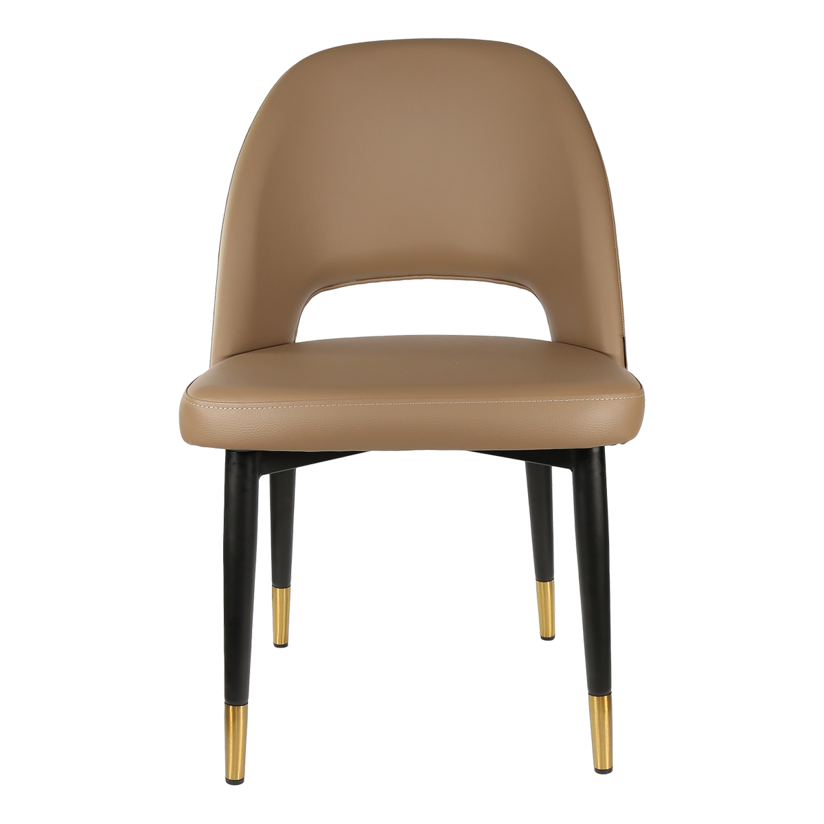 Durafurn 450mm High Taupe Vinyl Semifreddo Chair with Black Metal Legs - Bunnings Australia