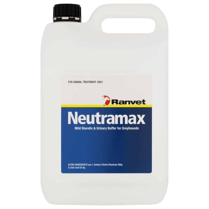 Ranvet Neutramax Greyhounds Mild Diuretic & Urinary Buffer Treatment 5L ...