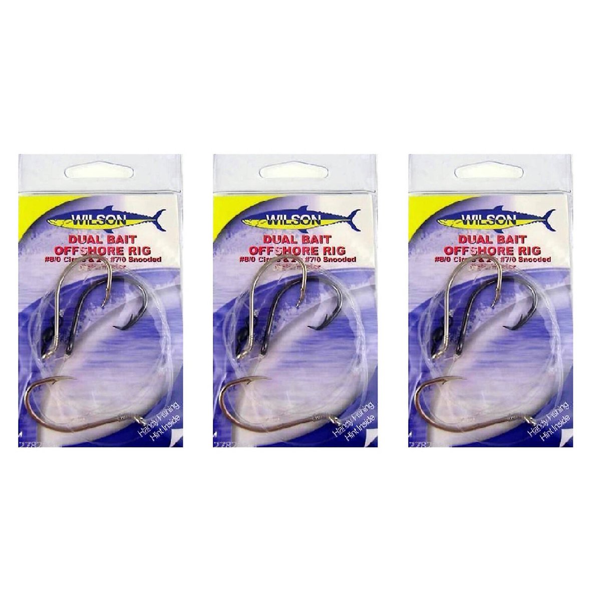 3x Wilson Live Dual Bait Offshore Rig 8/0Circle&2x7/0 Snooded ...