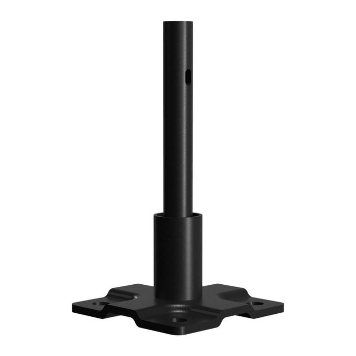 PEAK No-Dig Fencing 80 x 80mm Black Steel Fence Flange Post Base ...