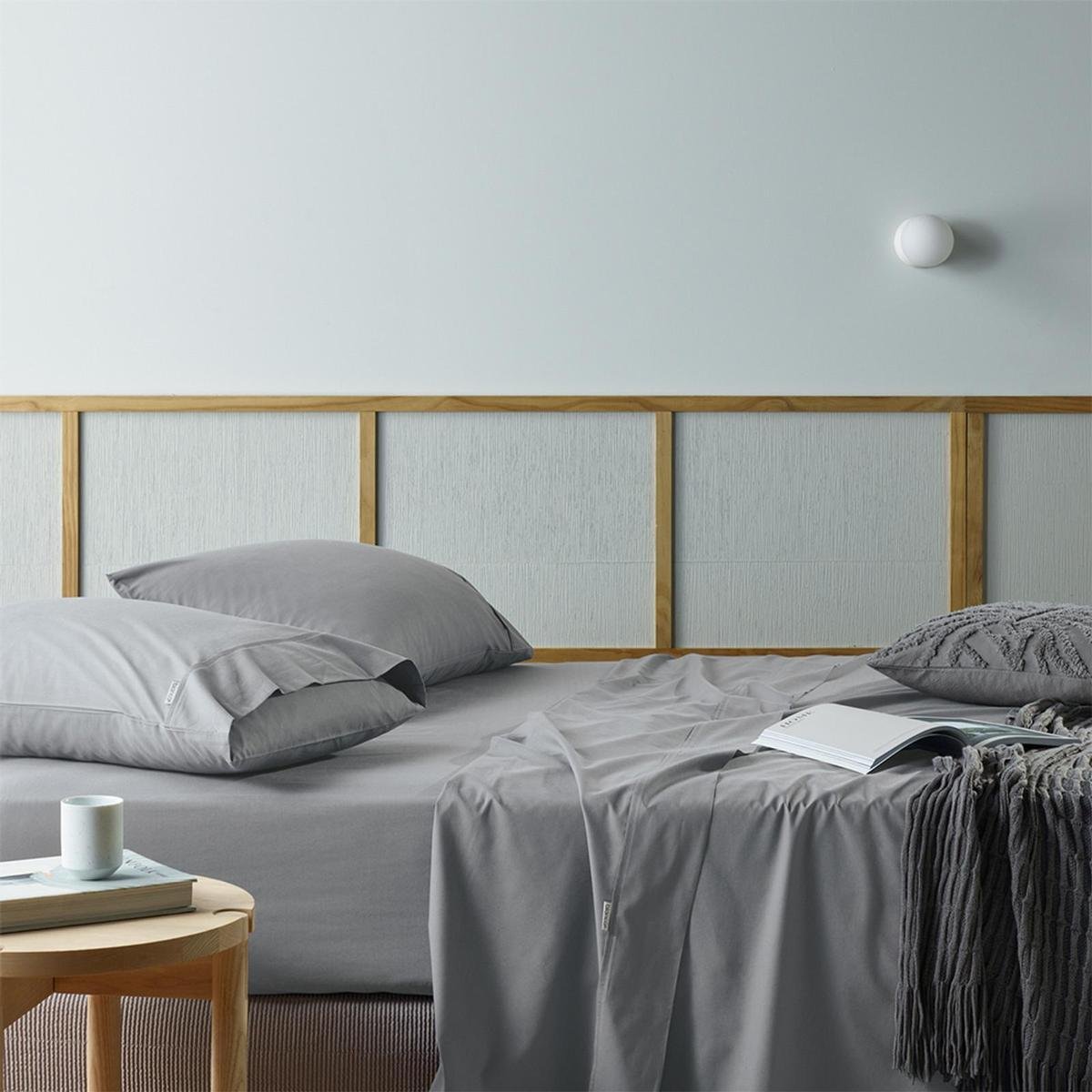 Bianca Natural Sleep Recycled Cotton Sheet Set Silver - Super King Bed ...