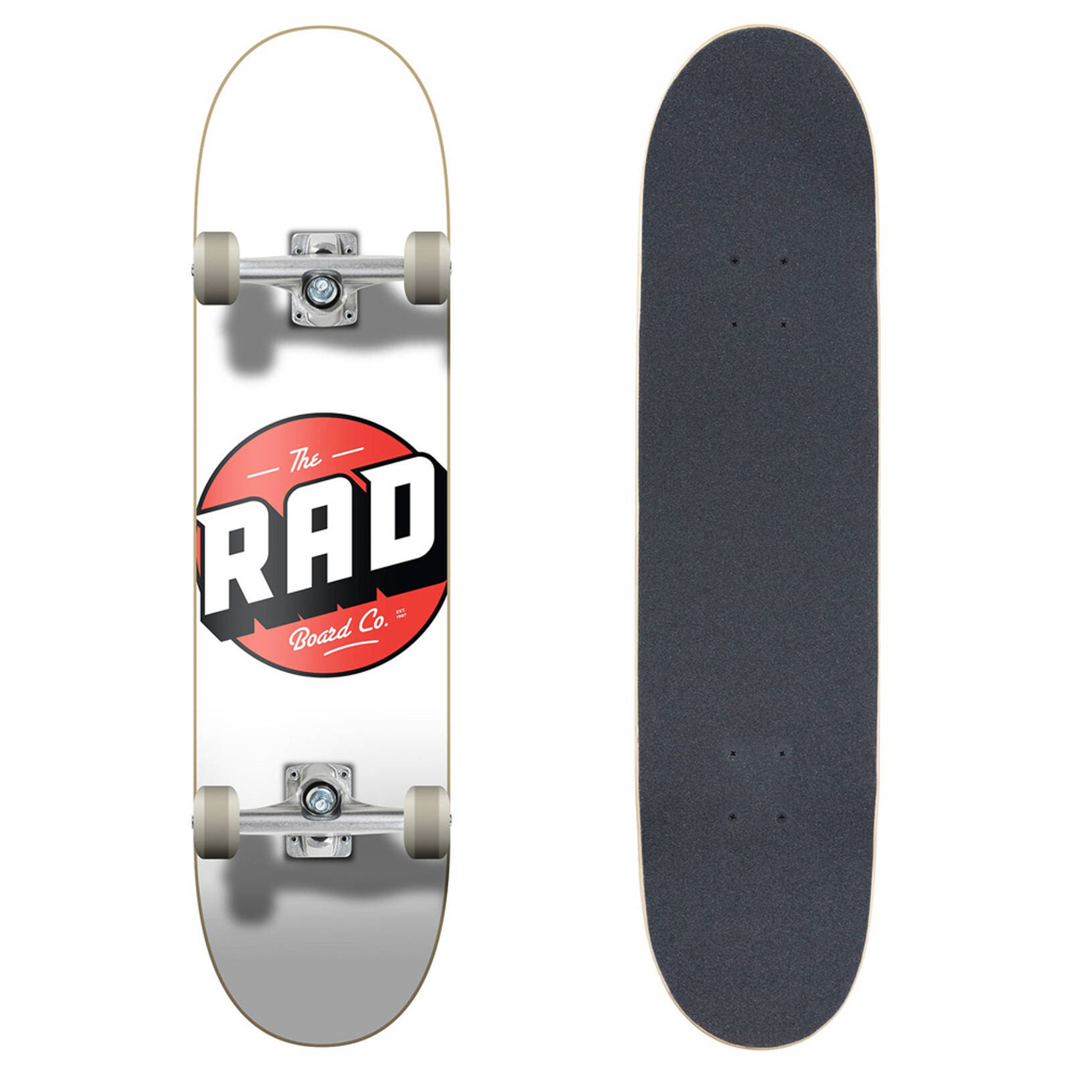 Rad Board Co Checker Stripe Skateboard Progressive White Deck Width 8 ...