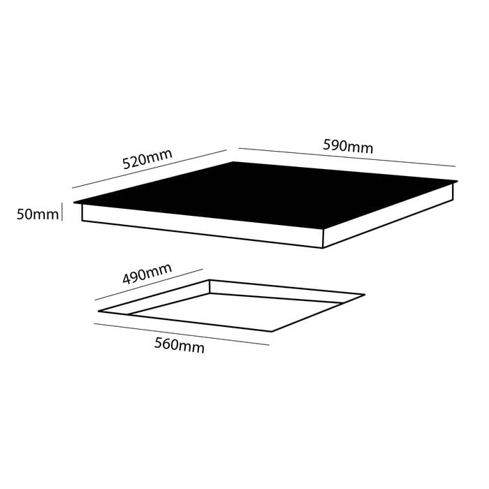 Parmco 600mm Black Ceramic 4 Element Cooktop I Series 3 - Frameless ...