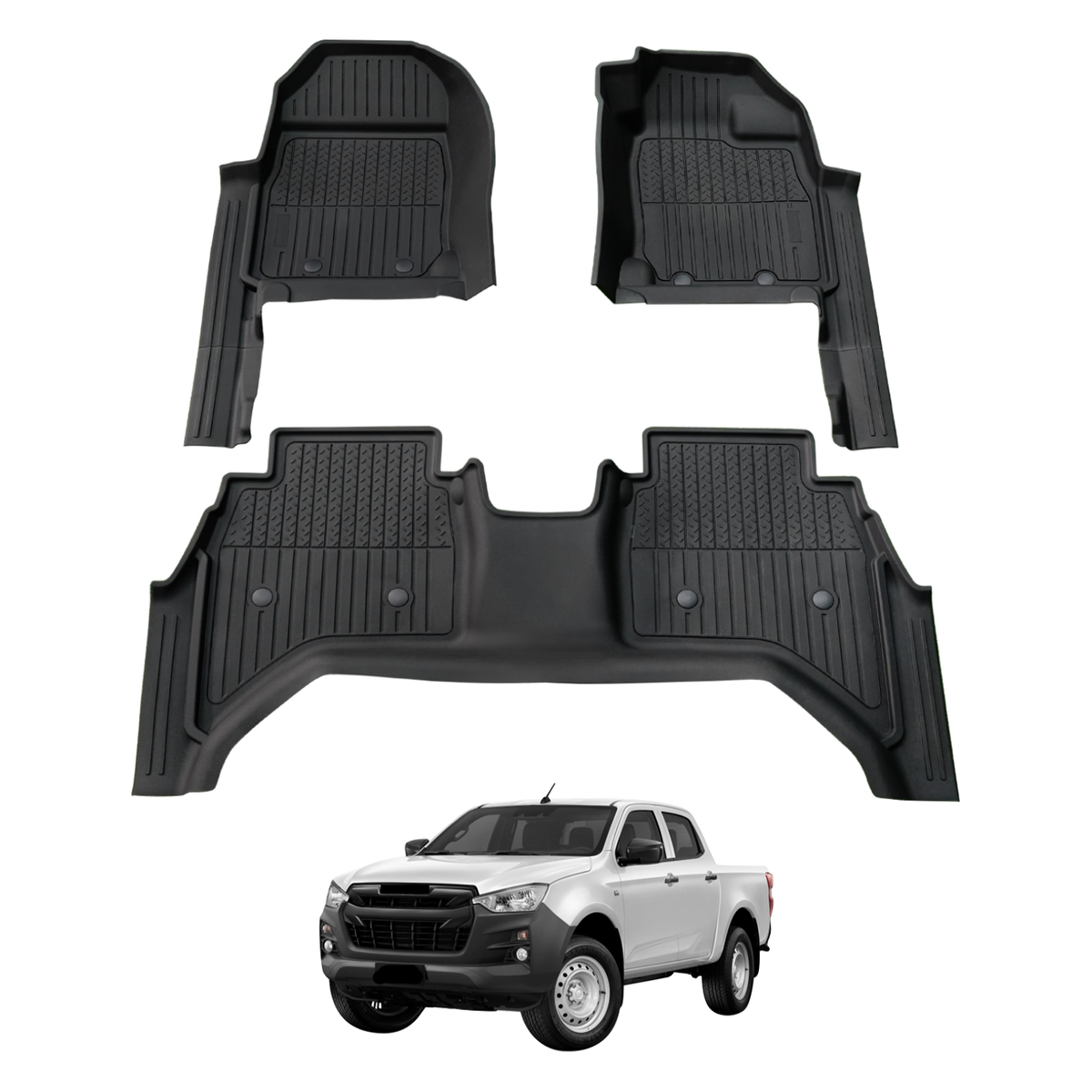 AUSGO 7D Injection Car Floor Mats for ISUZU D-MAX DMAX Dual Cab 2020 ...
