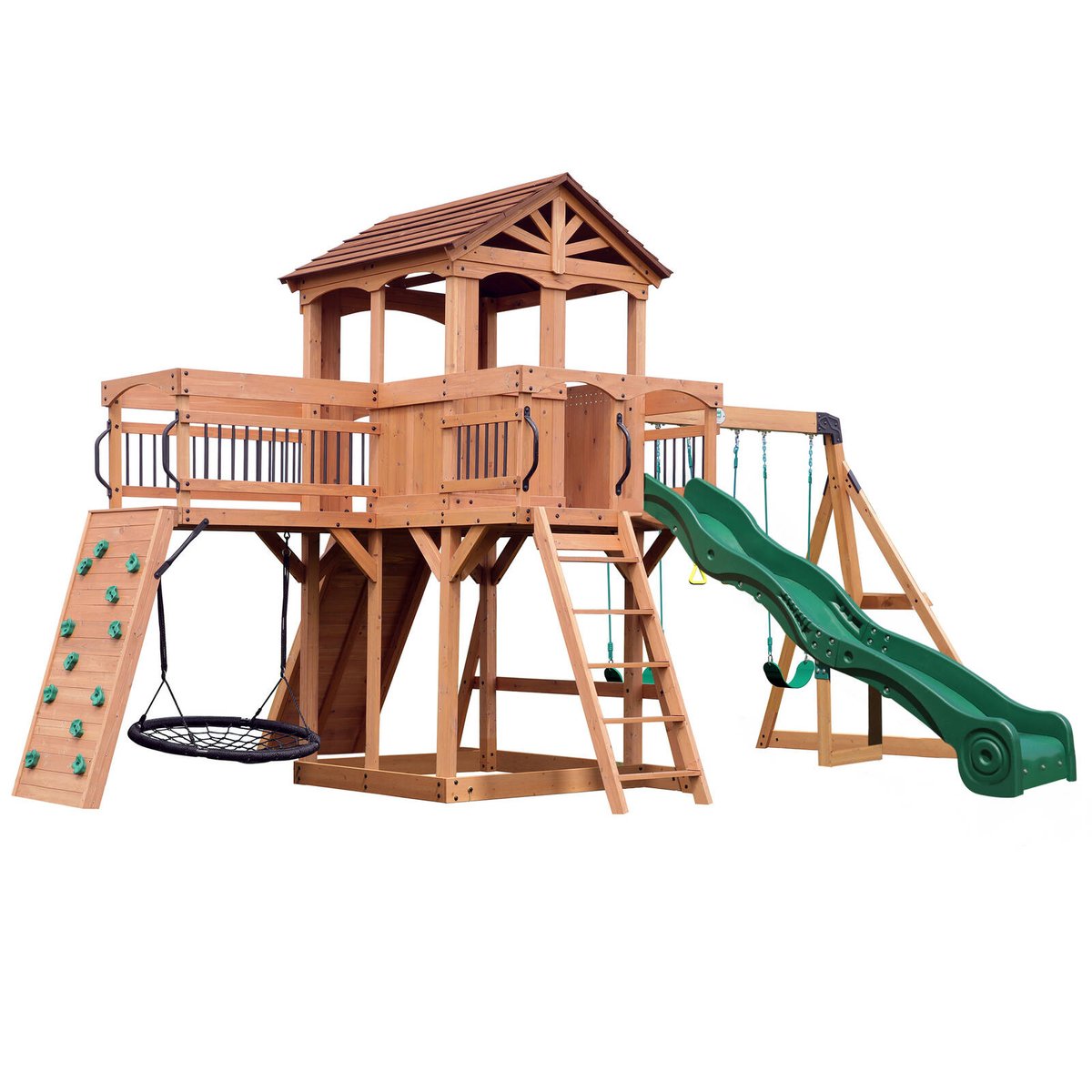 Backyard Discovery Sterling Point Cedar Wood Play Centre Swing Set with ...