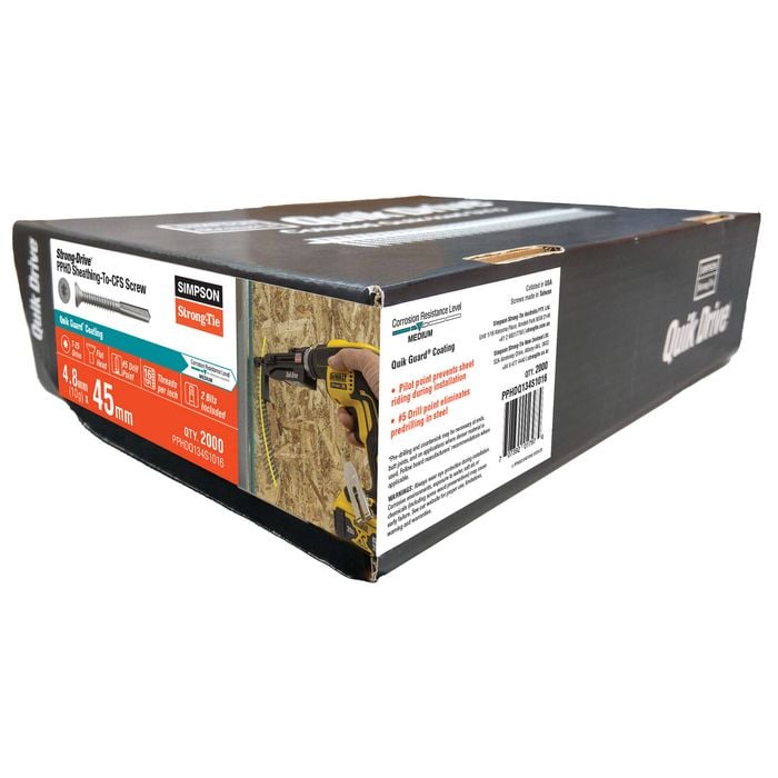 Simpson Strong-Tie 10G x 50mm Yellow Zinc Quik Drive PPSD Steel ...