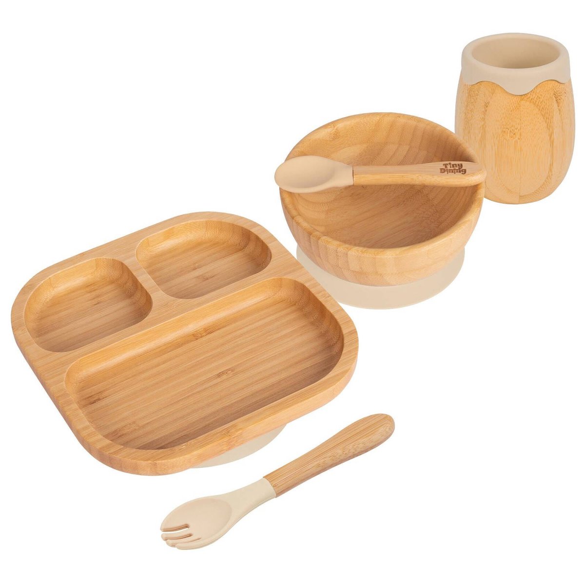 Tiny Dining 5pc Bamboo Segmented Baby Weaning Set - Bunnings Australia