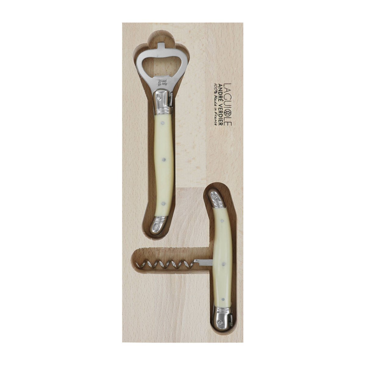 Andre Verdier Debutant Apero 2pcs Set Corkscrew & Bottle Opener Ivory ...