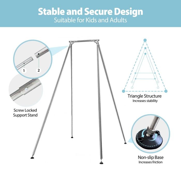 Aerial Yoga Swing Stand Foldable Freestanding Pull Up Bar Station ...