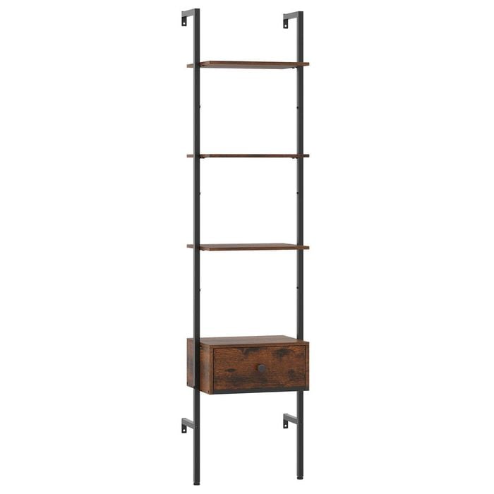 Costway 5-Tier Ladder Bookcase Wall-Mounted Bookshelf Display Shelf ...