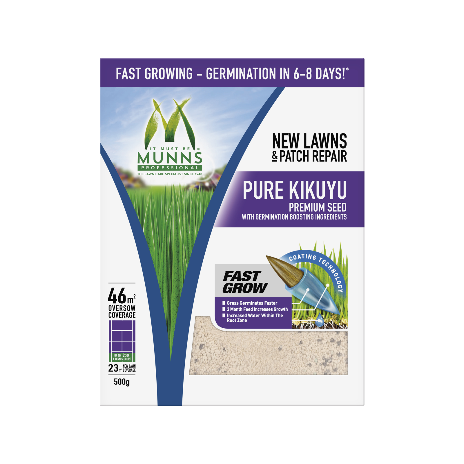 Munns Professional 500g Pure Kikuyu Lawn Seed Bunnings Australia