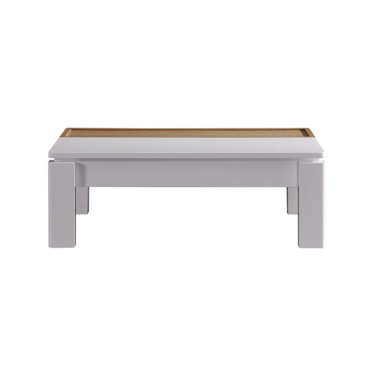 Coffee Table High Gloss Finish Lift Up Top MDF White Ash Colour ...
