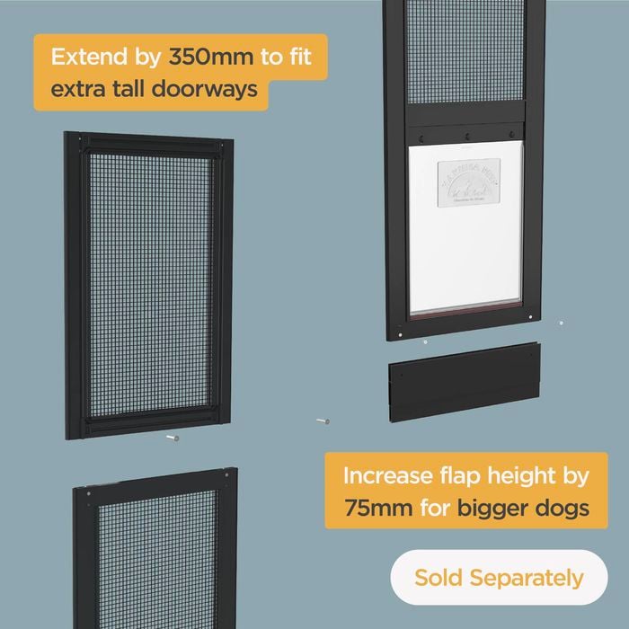 Hakuna Pets Large Black Mesh Sliding Pet Door - Bunnings Australia
